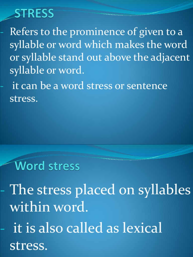 STRESS Lesson | PDF | Stress (Linguistics) | Linguistics