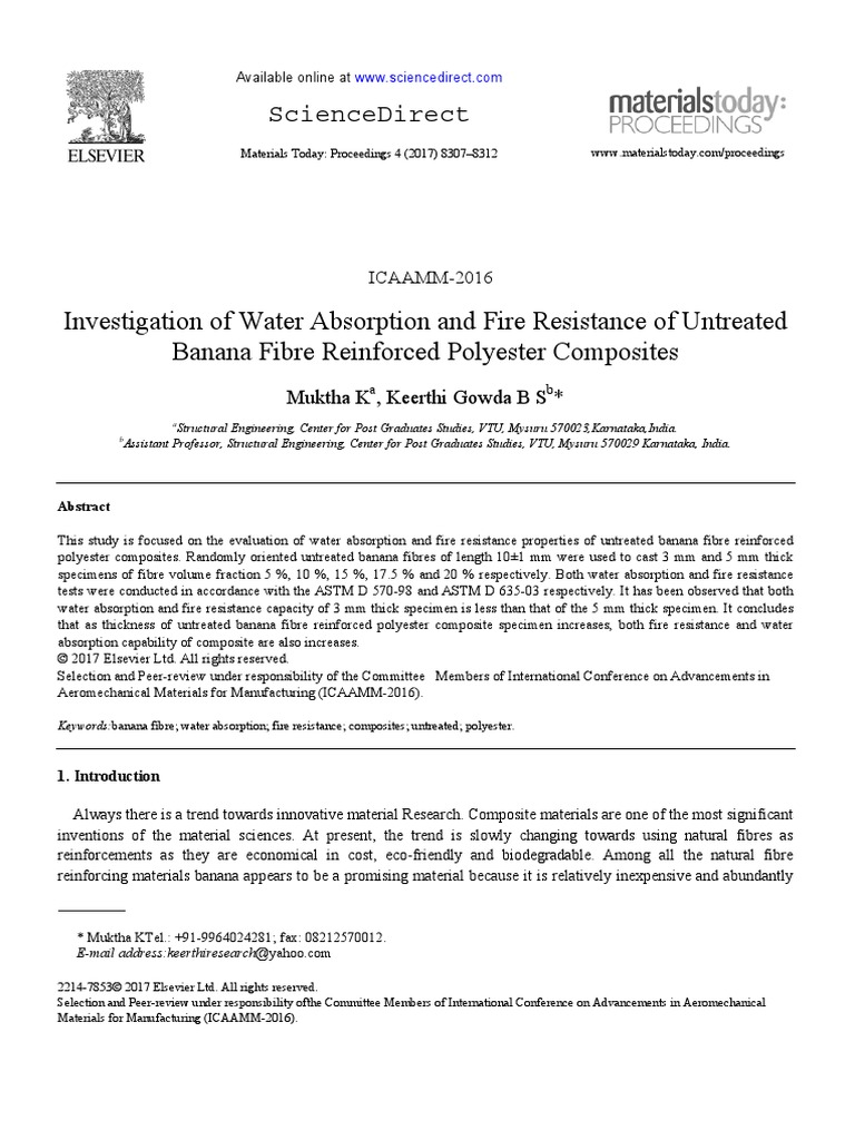 Abosrption and Flammability Test On Banana Leaf | PDF | Composite ...