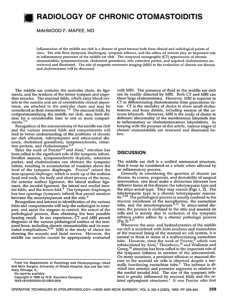 Otomastoiditis | PDF | Ear | Magnetic Resonance Imaging