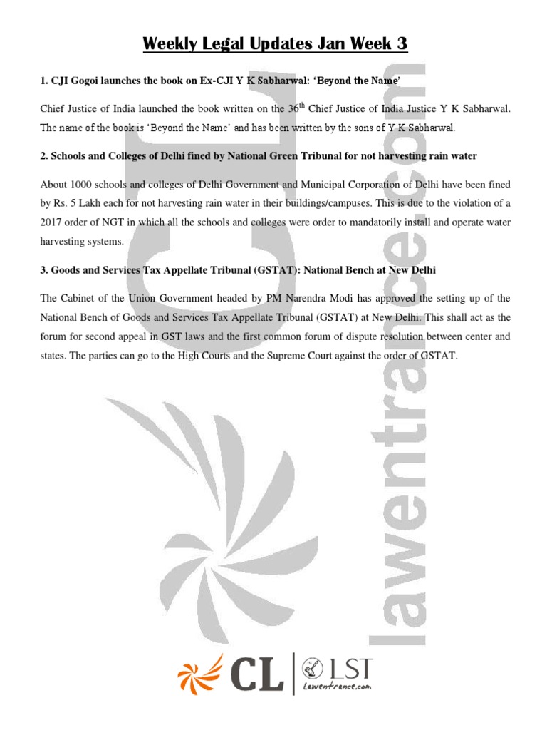 Weekly Legal Updates: Jan Week 3 | PDF | Law