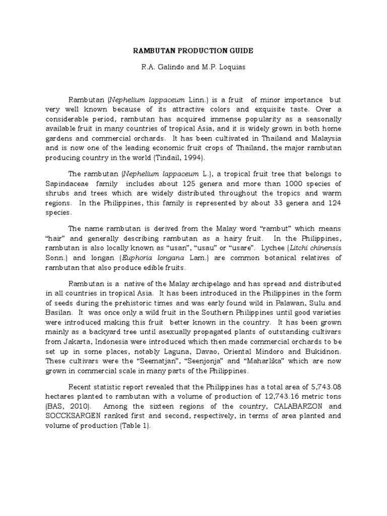 Rambutan | PDF | Grafting | Biological Pest Control