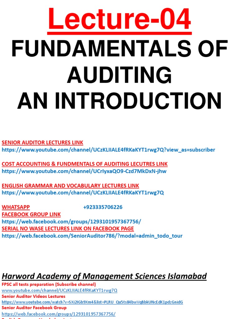 Fundamentals of Financial Auditing 4 | PDF