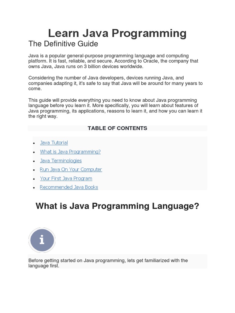 Learn Java Programming: The Definitive Guide | PDF | Java Virtual ...