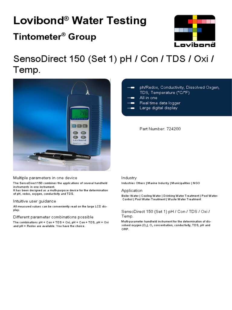 Datasheet 724200 - SensoDirect 150 (Set 1) PH Con TDS Oxi Temp. en ...