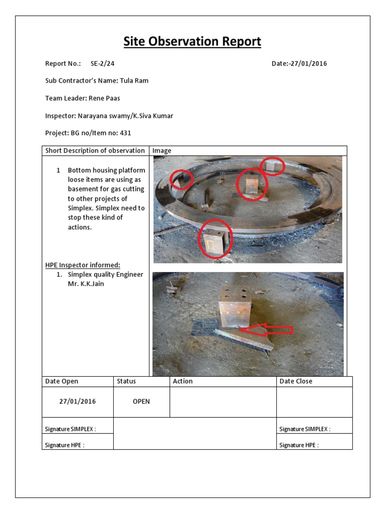 Site Observation Report | PDF