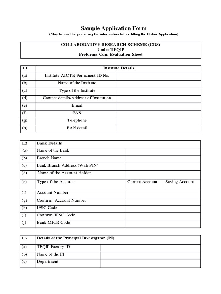 Sample Application Form: Collaborative Research Scheme (CRS) Under ...
