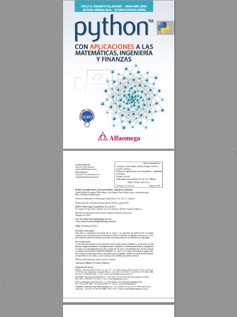 Python Con Aplicaciones A Las Matematicas Ingenieria y Finanzas PDF | PDF