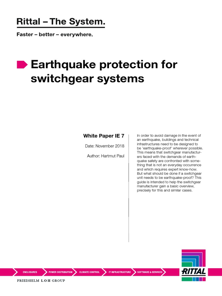 Rittal Whitepaper Earthquake Protection For Switchgear Sy 5 4394 | PDF ...