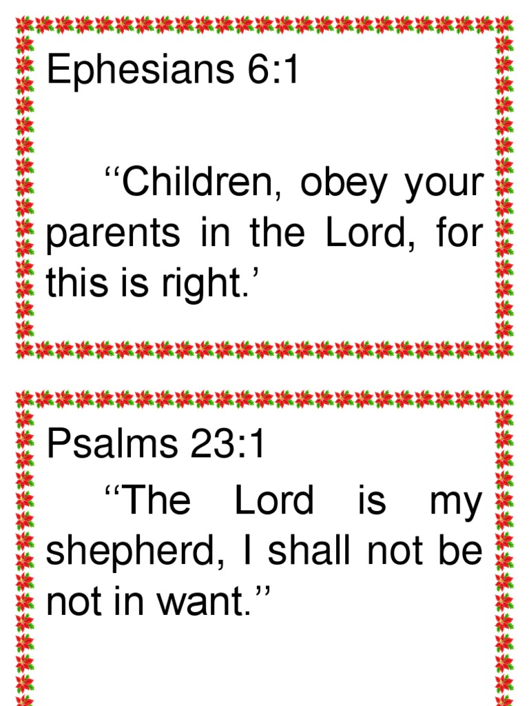 Ephesians 6:1 Children, Obey Your Parents in The Lord, For This Is ...