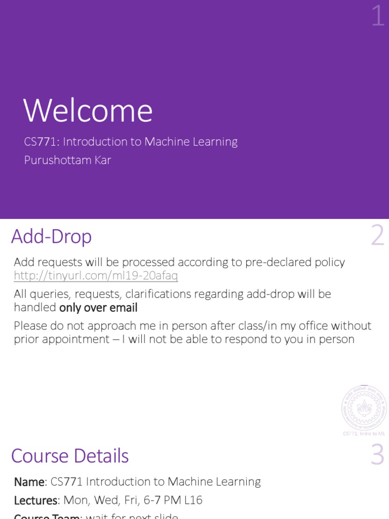 Lec1 Machine Learning | PDF | Machine Learning | Quiz