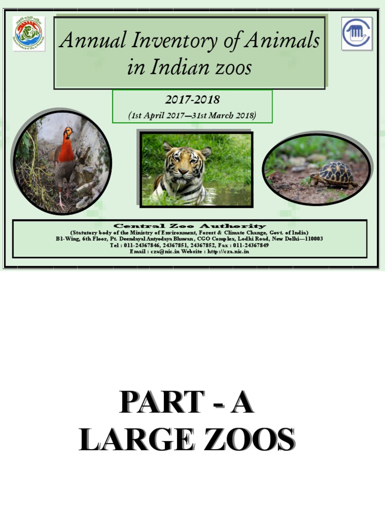 Annual Inventory of Animals in Indian Zoos: (1st April 2017-31st March ...