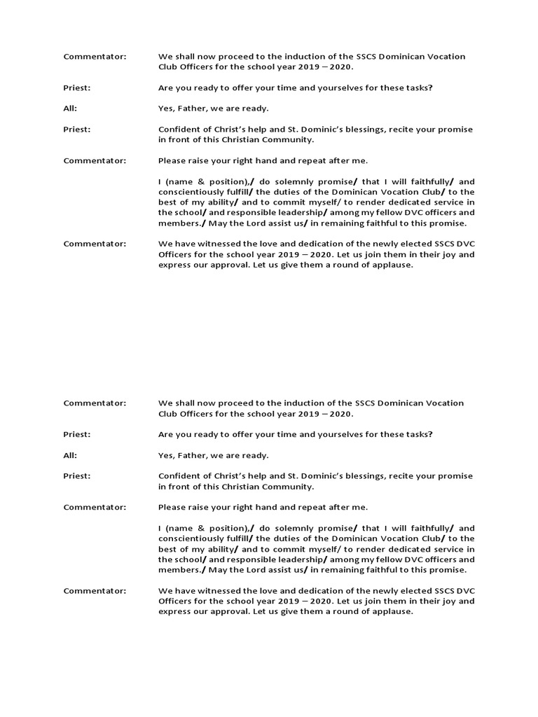 Rights For Induction of Officers | PDF
