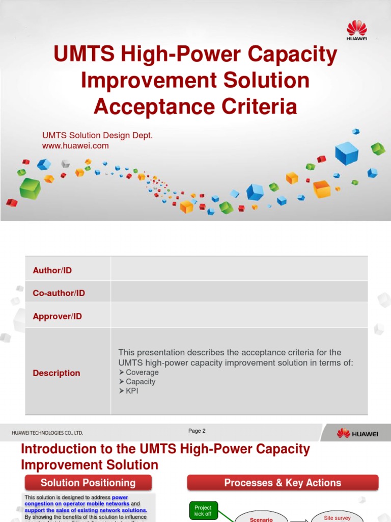 UMTS High-Power Capacity Improvement Solution Acceptance Criteria | PDF ...