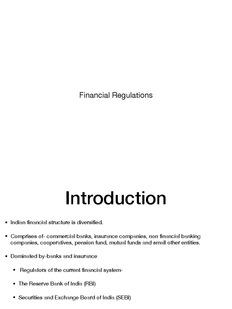 Financial Regulation | PDF | Reserve Bank Of India | Financial Crisis ...