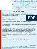 MRI Lumbar Spine Sample Report | PDF
