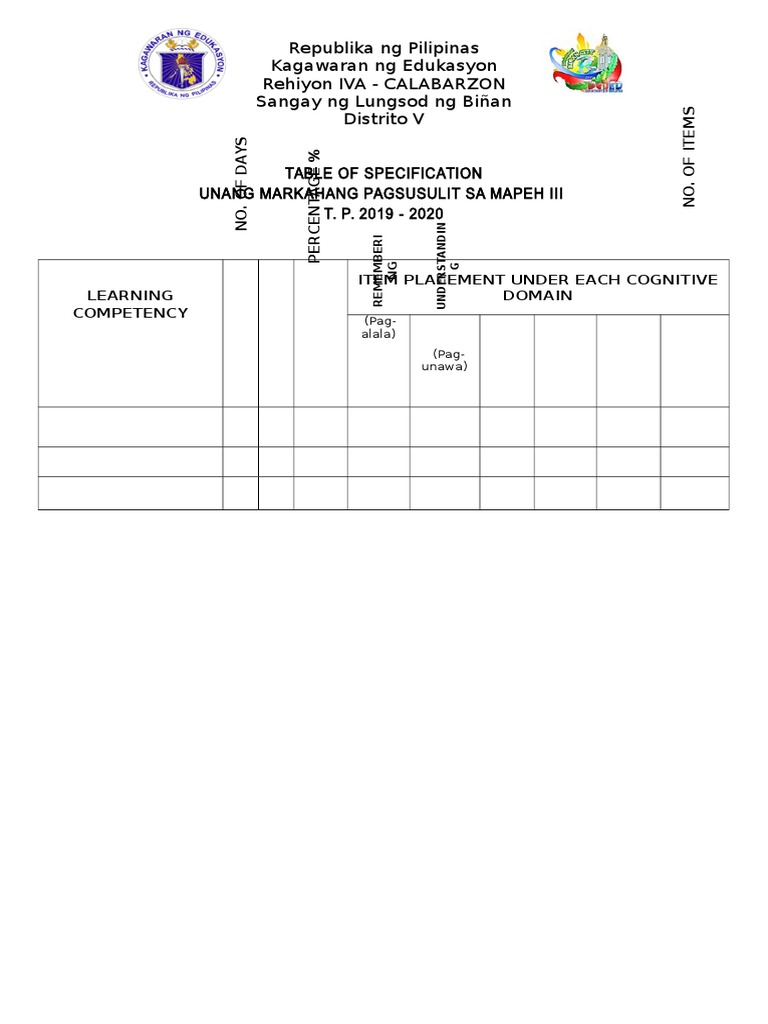 Mapeh Tos Grade 3 Unang Markahan | PDF