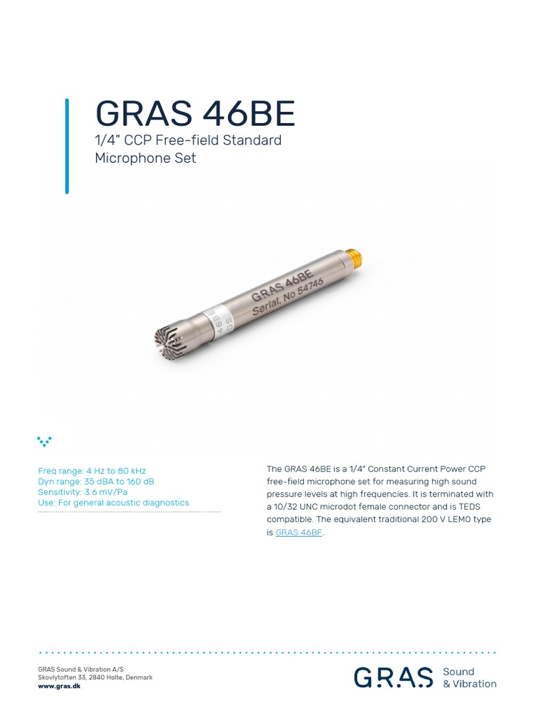Gras 46be | PDF | Microphone | Calibration