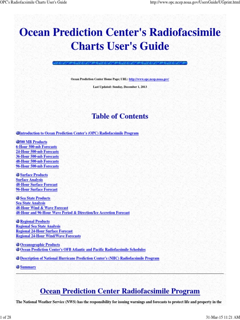 Ocean Prediction Center's Radiofacsimile Charts User's Guide | Download ...