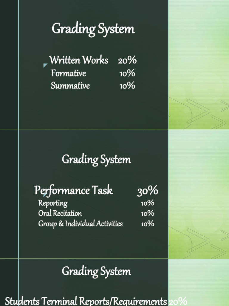 Grading System | PDF | Educational Assessment And Evaluation | Behavior ...