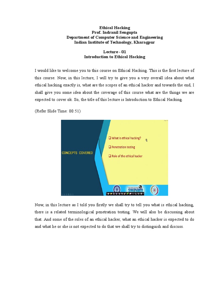 Lec 1 Pdf Security Hacker White Hat Computer Security