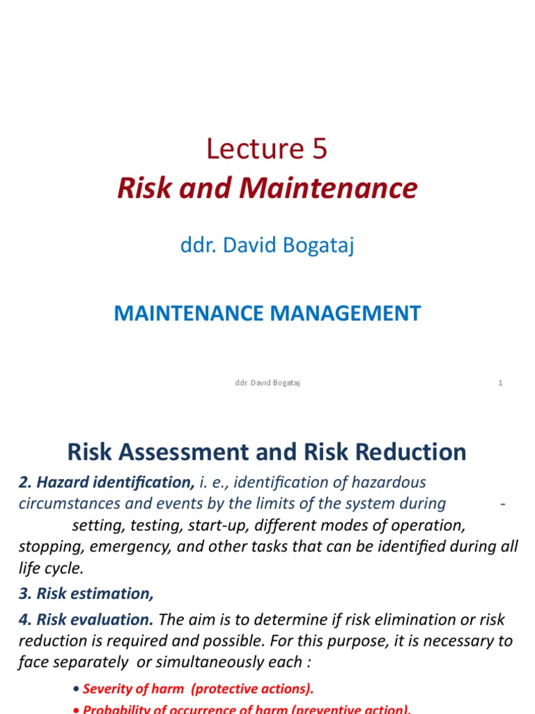 Risk and Maintenance | PDF | Risk | Normal Distribution