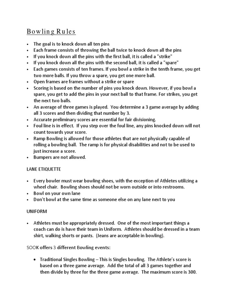 Essential Bowling Rules Explained | PDF
