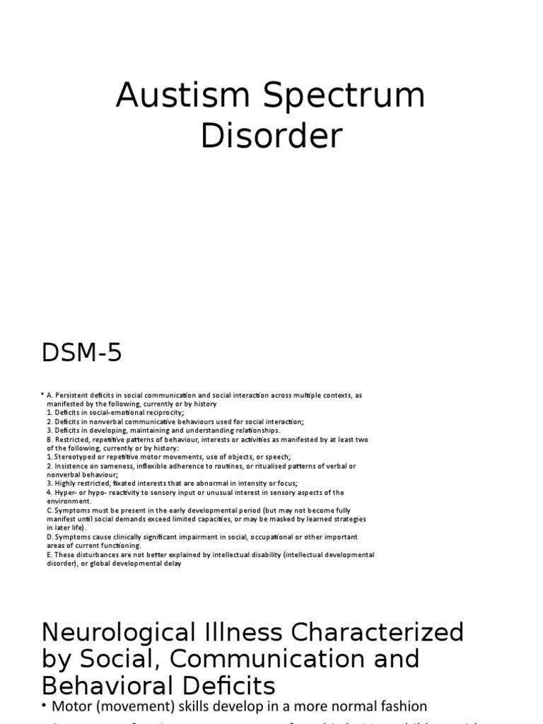 Austism Spectrum Disorder | PDF | Autism | Autism Spectrum