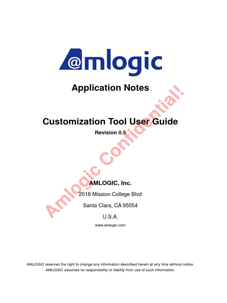 Amlogic Customization Tool User Guide V0.5 | PDF | Computer File | Booting