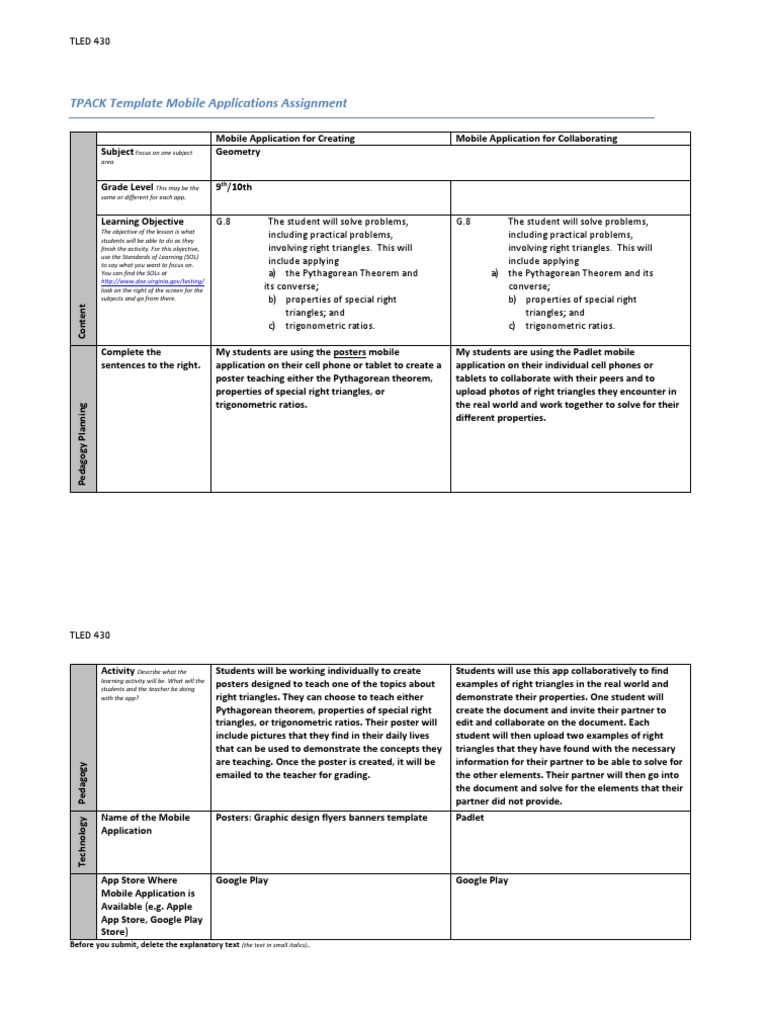 Geometry Mobile App Lesson Plan | PDF | Google Play | Mobile App