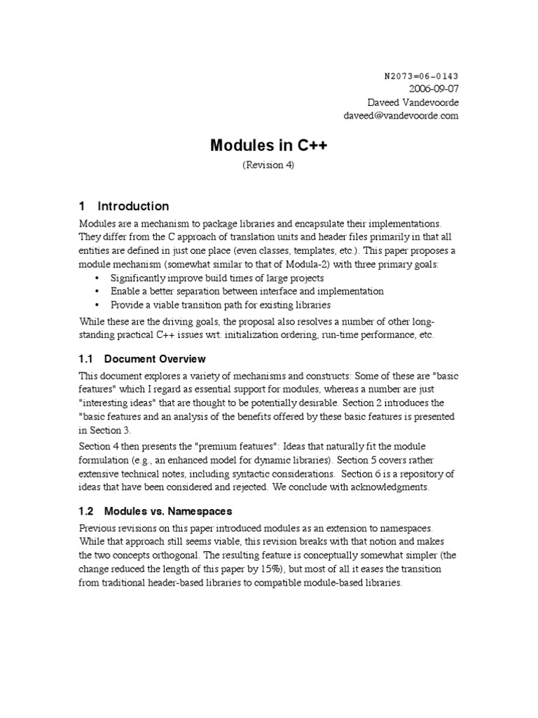 Modules in C++ | PDF | C++ | Scope (Computer Science)