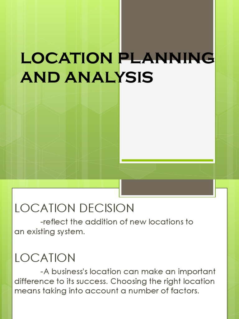 Strategic Location Planning for Businesses | PDF | Labour Economics ...