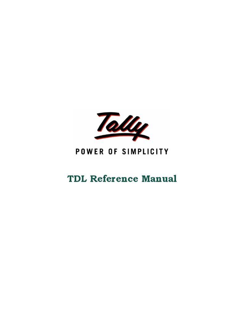 Tally TDL | PDF | Object (Computer Science) | Subroutine