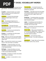 Essential Excel Vocabulary Terms | PDF