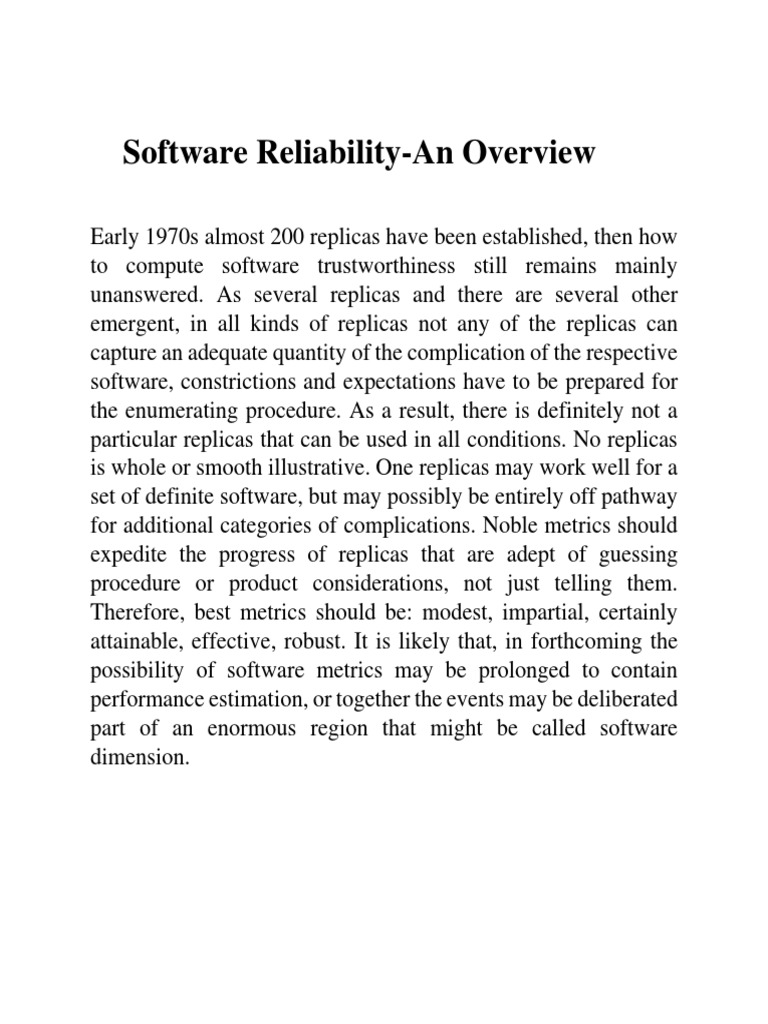 Software Reliability | PDF | Software Quality | Reliability Engineering