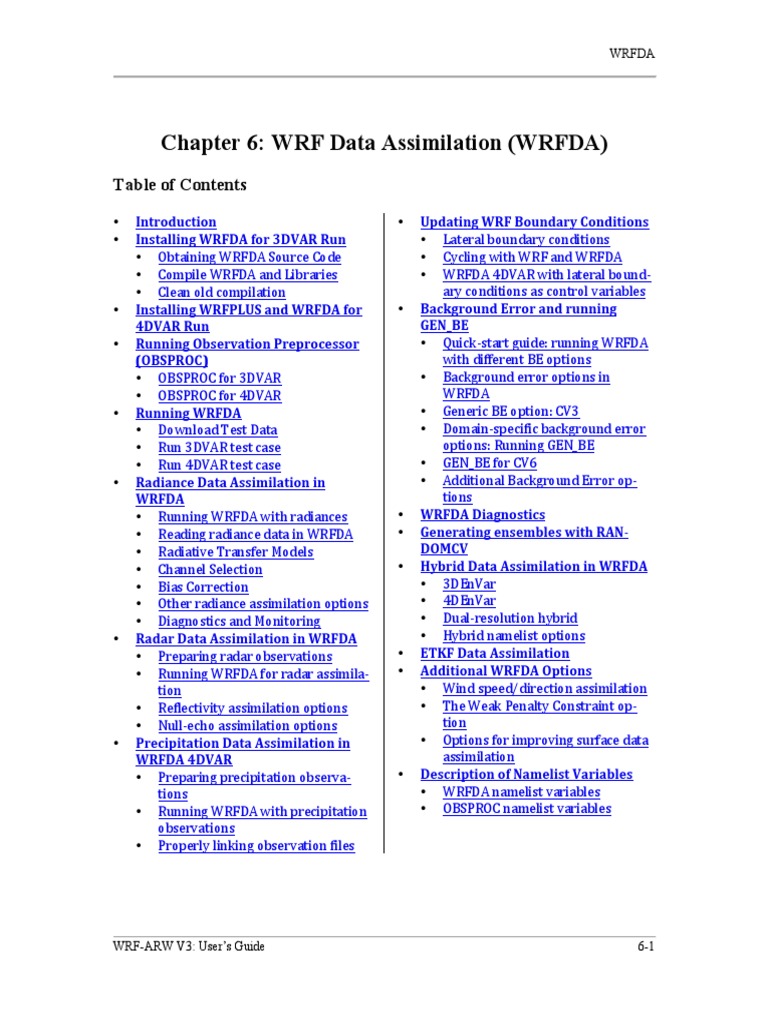 WRFDA Users Guide | PDF | Library (Computing) | Computer File
