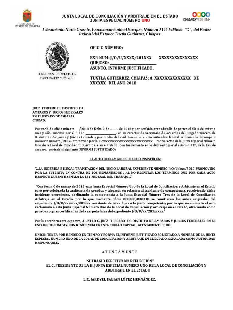 Informe Previo Justificado Je1 | Información del gobierno | Gobierno