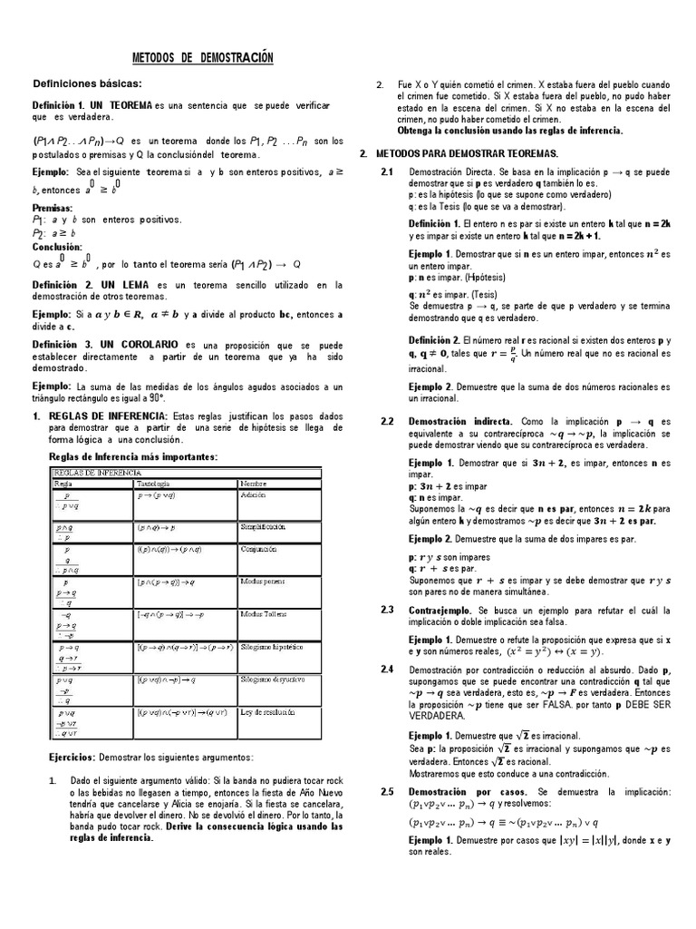 Métodos de Demostración - Upb | PDF | Prueba matemática | Epistemología