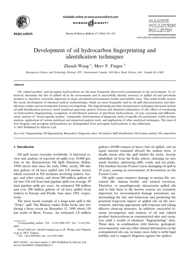 Fingerprints 1 | PDF | Oil Spill | Petroleum