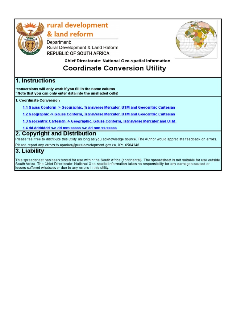 CDNGI Coordinate Conversion Utility v1 Sep 2009 | PDF | Latitude ...