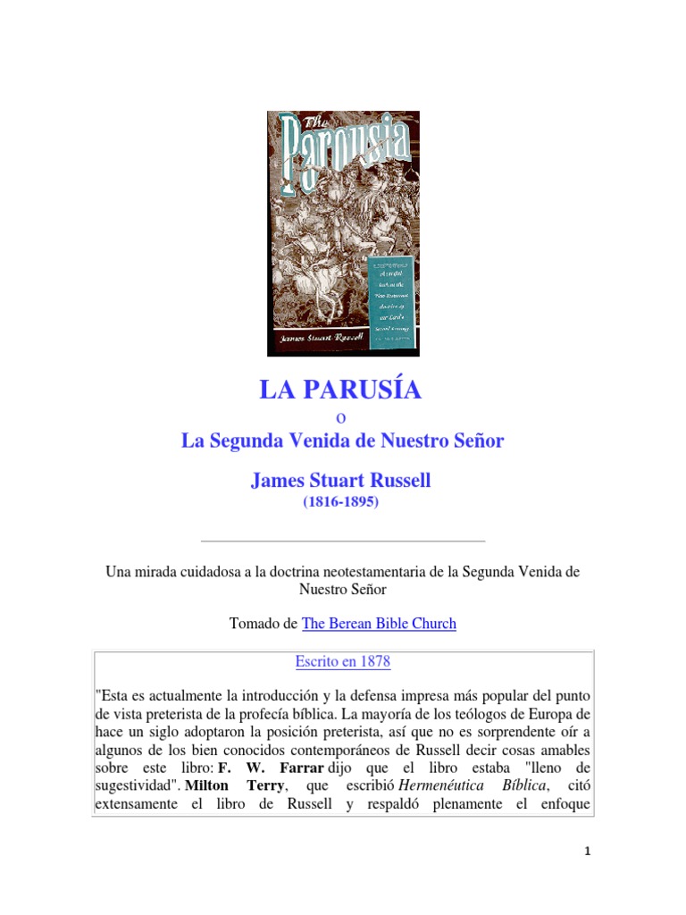 La Parusia James - Stuart.russell | PDF | Juan el Bautista | Cristianismo