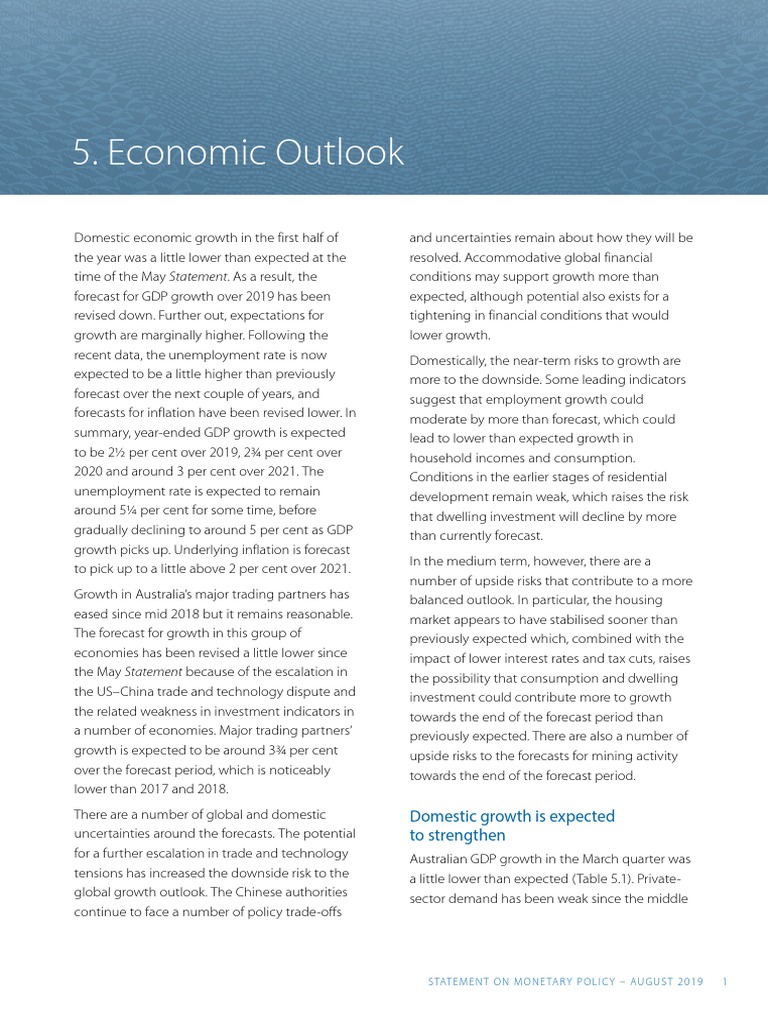 Economic Outlook | PDF | Economic Growth | Inflation