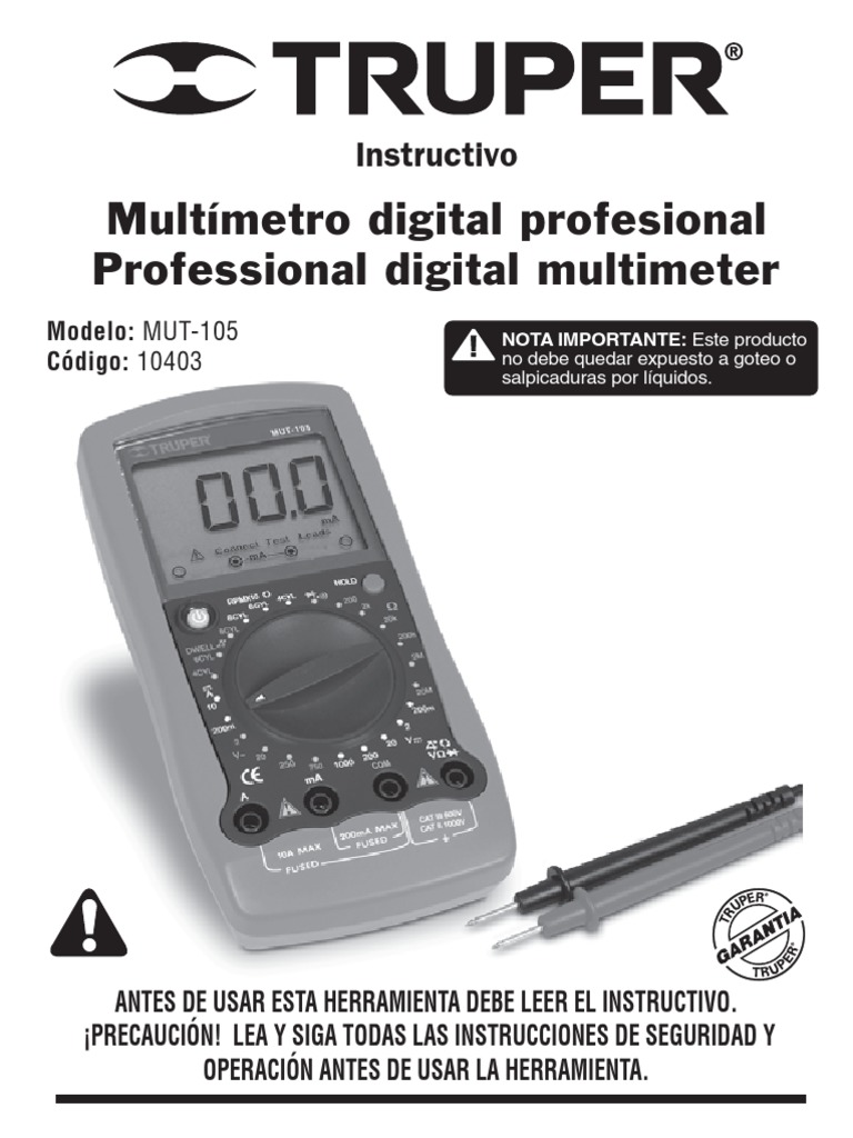 10403multimetro Trupper | PDF | Diodo | Corriente eléctrica