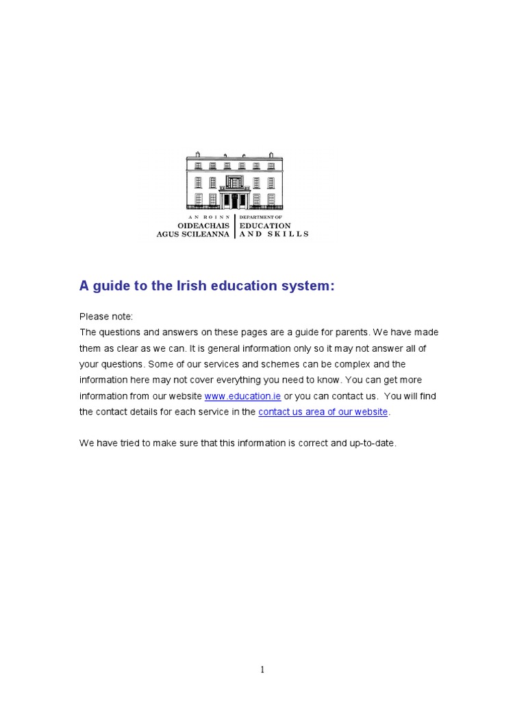 A Guide To The Irish Education System | PDF | Educational Assessment ...