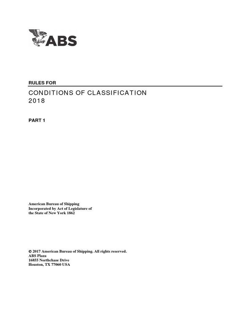 ABS Part - 1 - Ships - E-Jan18 | PDF | Ships | Shipping