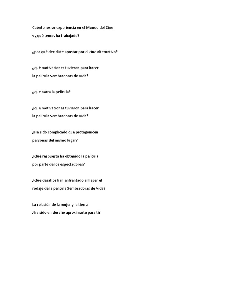 Preguntas Cine | PDF