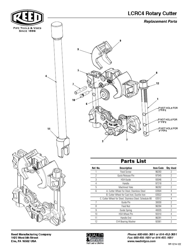 Rotary Cutter Parts Guide | PDF | Metals | Building Materials