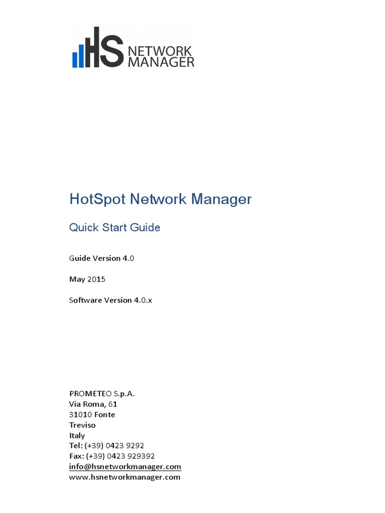 Hotspot Network Manager QuickStartGuide | PDF | Gateway (Telecommunications) | Ip Address