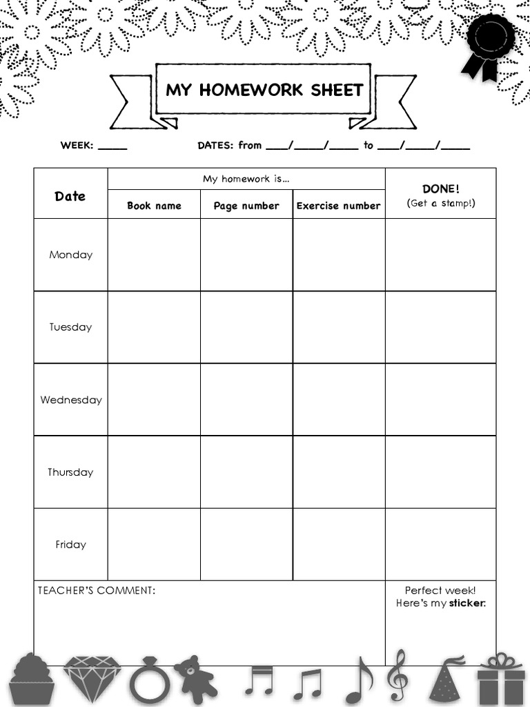 Homework Stamp Sheets and Sticker Chart | PDF