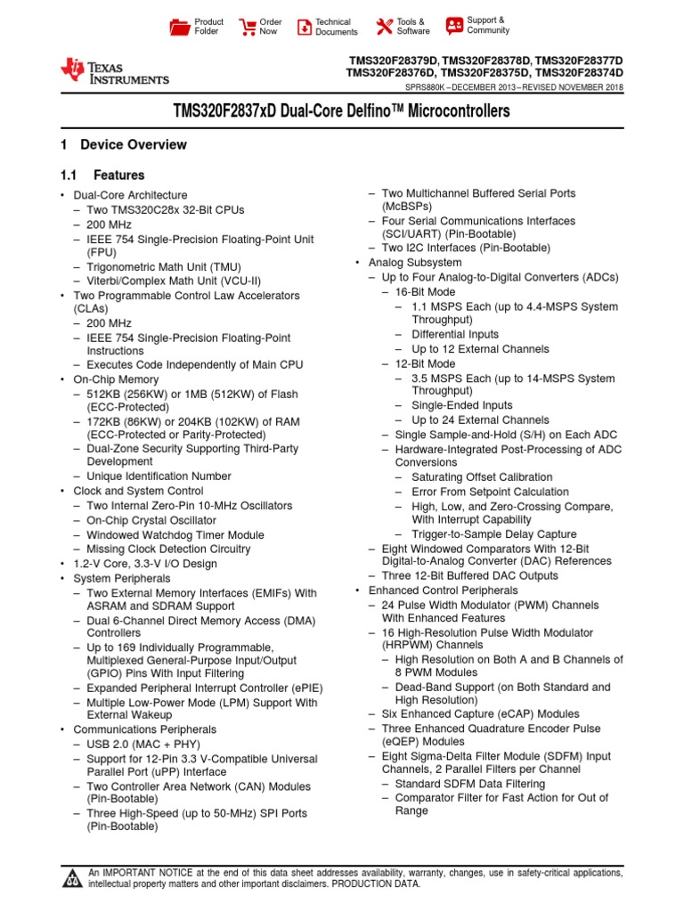 Tms 320 F 28379 D | PDF | Multi Core Processor | Microcontroller