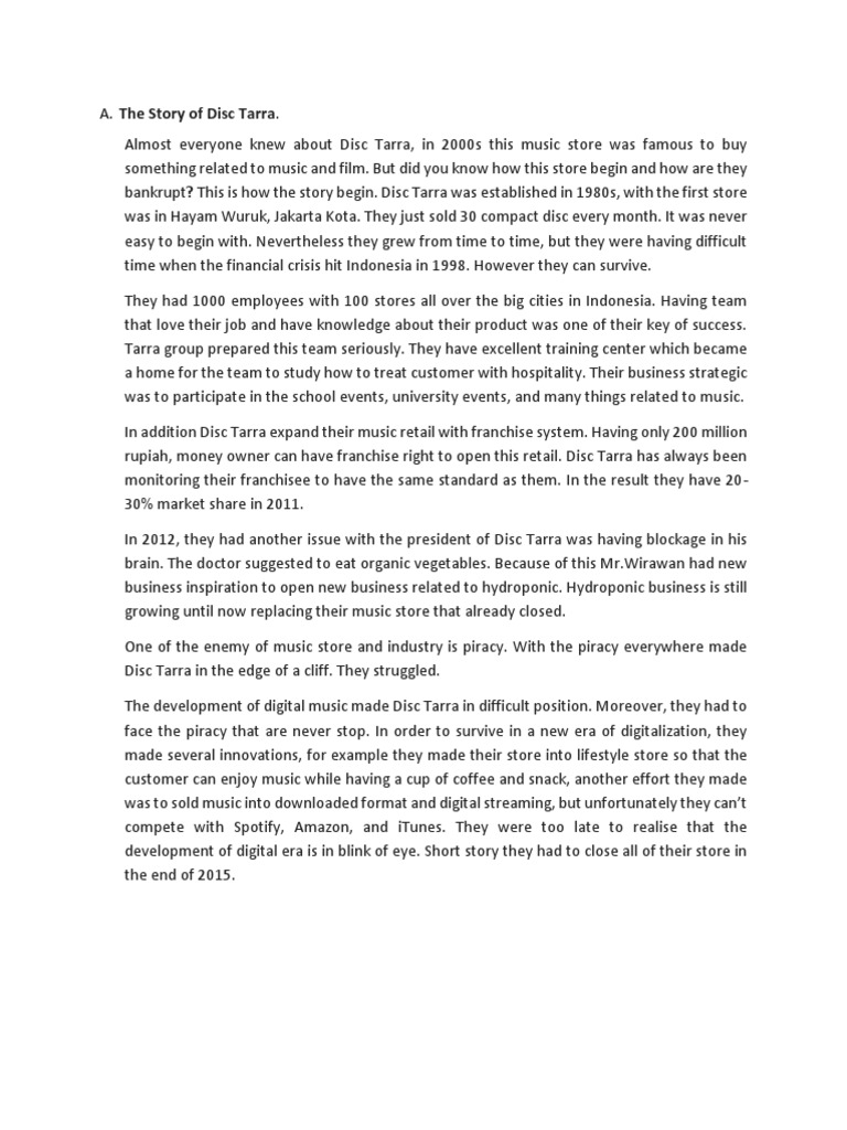 The Story of Disc Tarra | PDF | Franchising | Retail